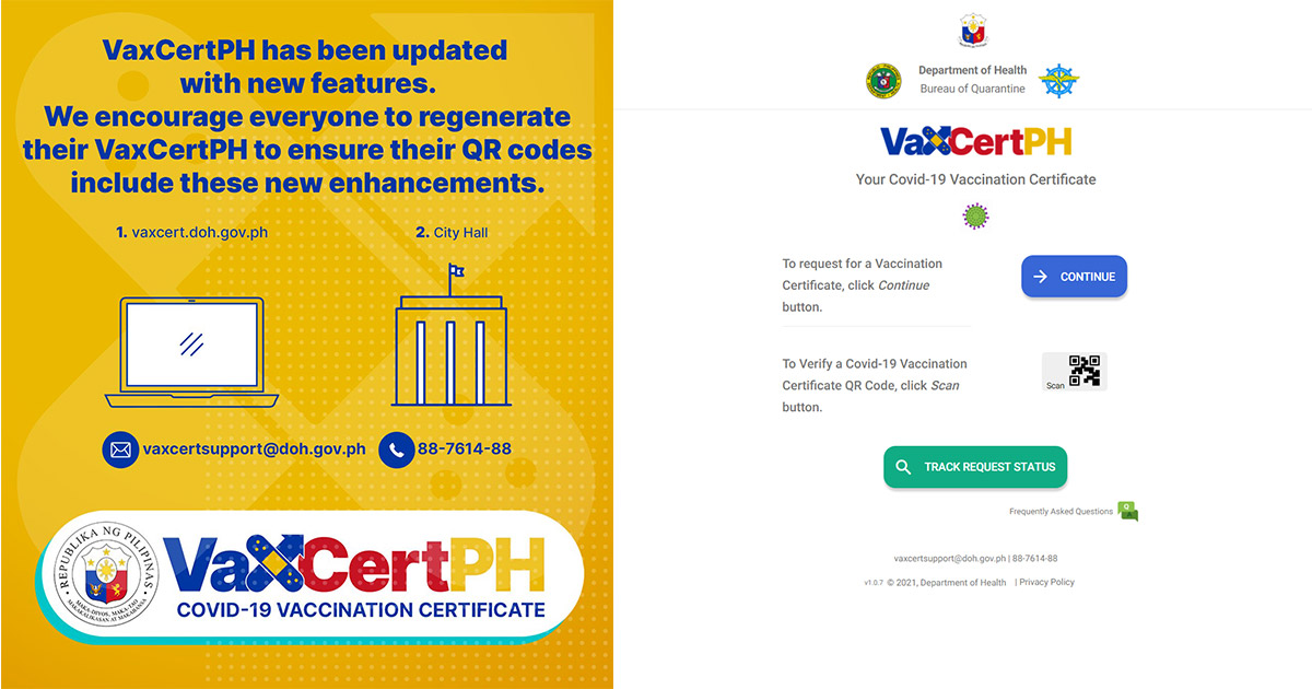 DOH revamps VaxCertPH, urges vaxxed citizens to regenerate their ...