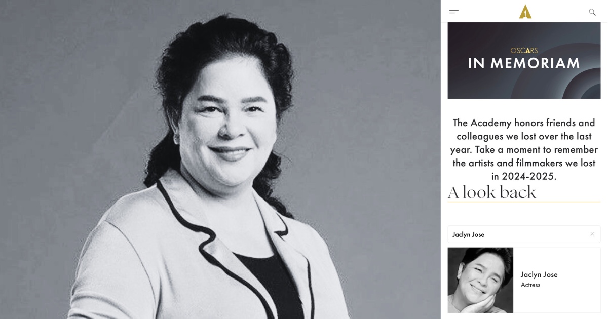Jaclyn Jose included in 2025 Academy Awards' 'In Memoriam' section ...