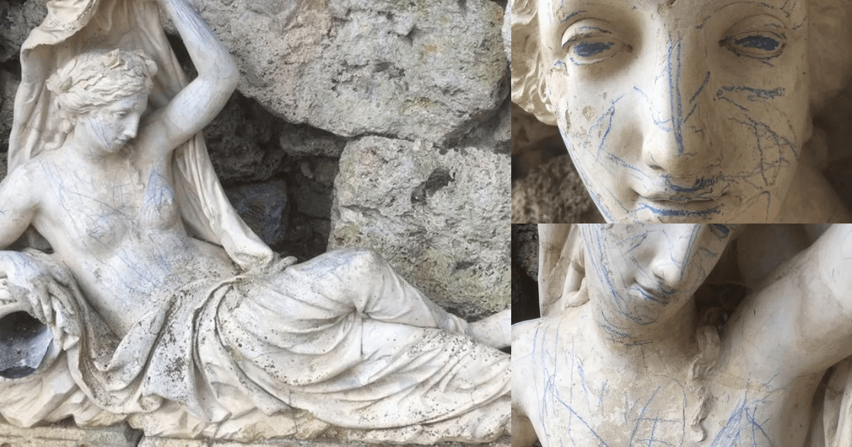 230-year-old statue in Britain vandalized with blue crayon • PhilSTAR Life