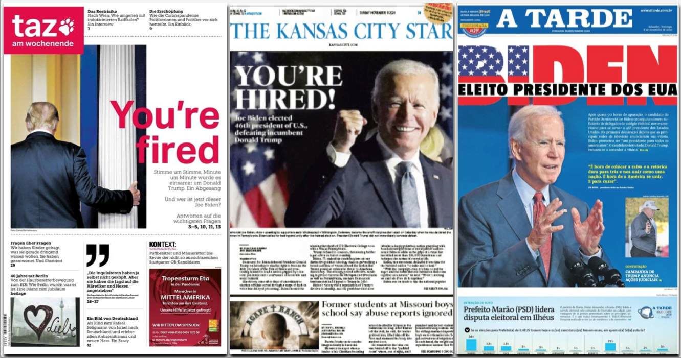 How newspapers around world reported US President-elect Joe Biden’s win ...