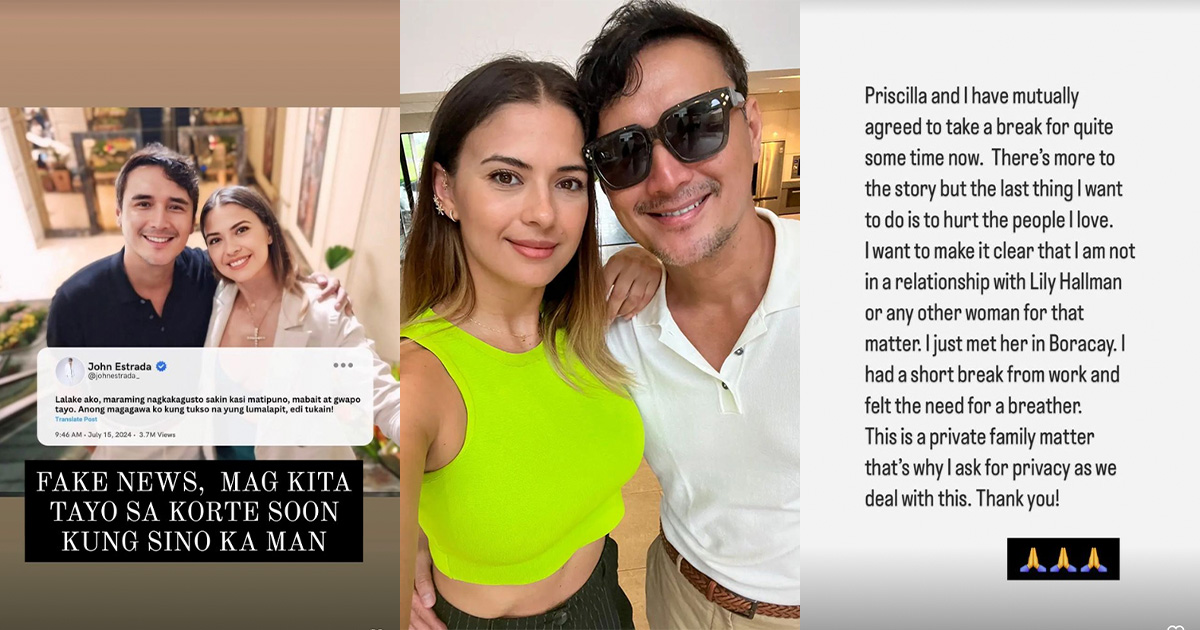 John Estrada reveals he and Priscilla Meirelles are on a break, denies ...